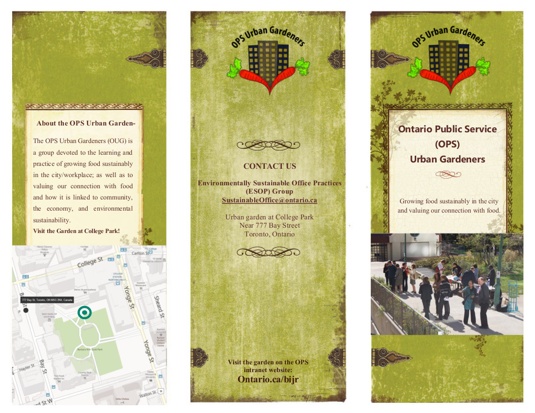 Graphic Design of Brochure for Community Gardening Group – Justin Tung